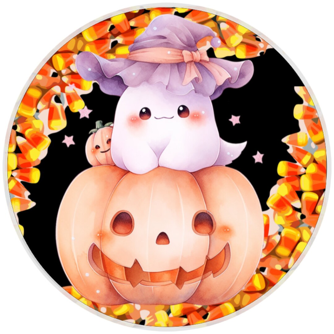 10” Candy Corn Ghost Sign, Wreath Sign, Home Decor - Etsy