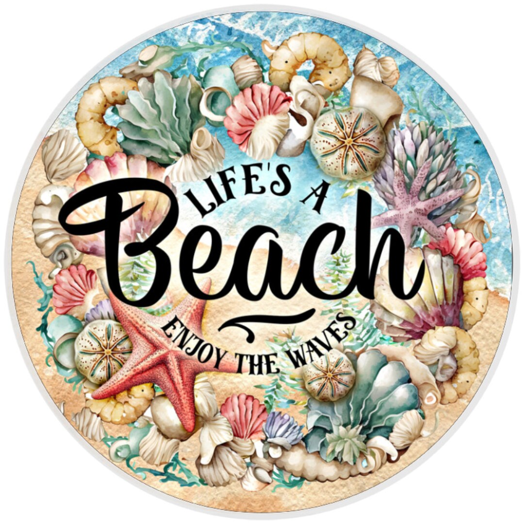 10" Life’s a Beach Sign, Wreath Sign, Home Decor - Etsy