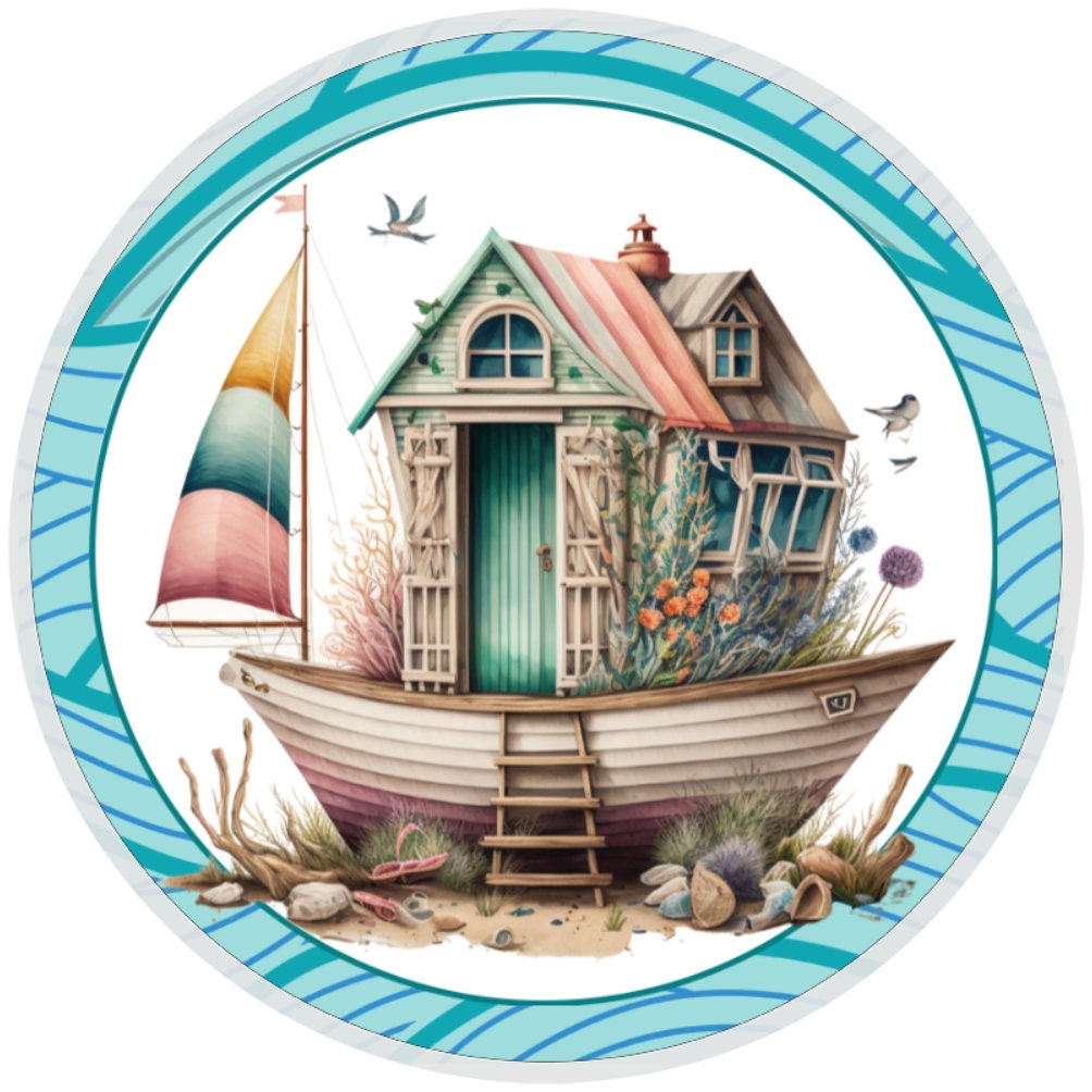 10” Boat Beach House Sign, Wreath Sign, Home Decor, Metal Sign, the ...
