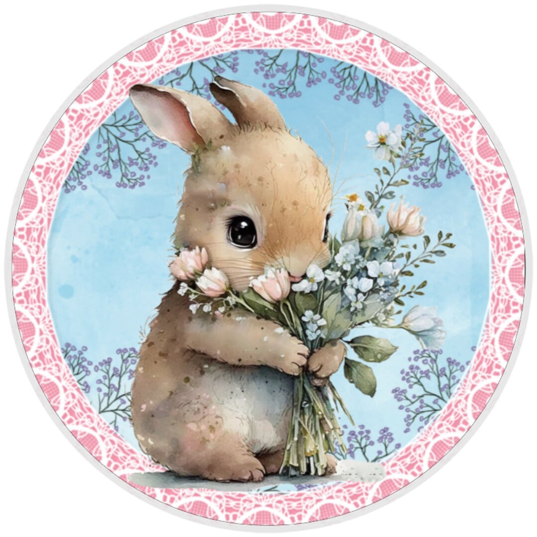 10” Spring Bunny Sign, Metal Wreath Sign, Home Decor - Etsy