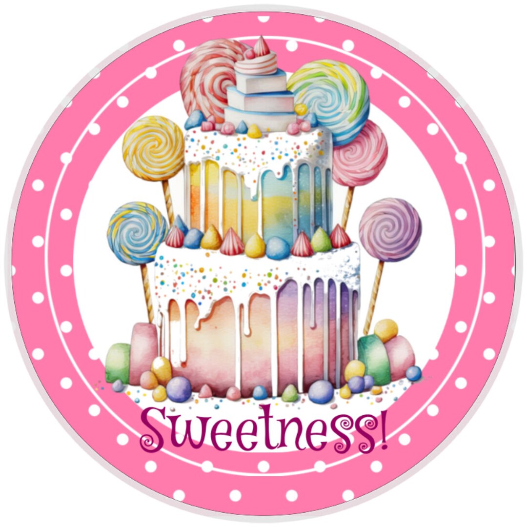 10” Sweetness Bakery Cake Sign, Wreath Sign, Home Decor, Metal Sign ...