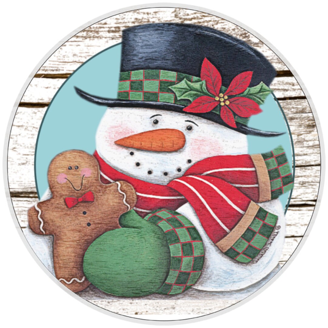 10” Snowman Scarf Mitten Metal Sign, Wreath Sign, Home Decor - Etsy