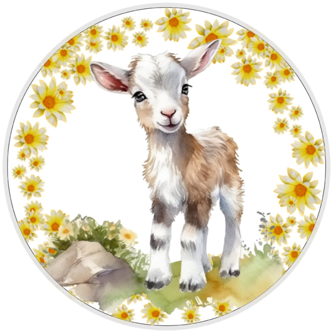 10” Daisy Goat Sign, Metal Wreath Sign, Home Decor - Etsy