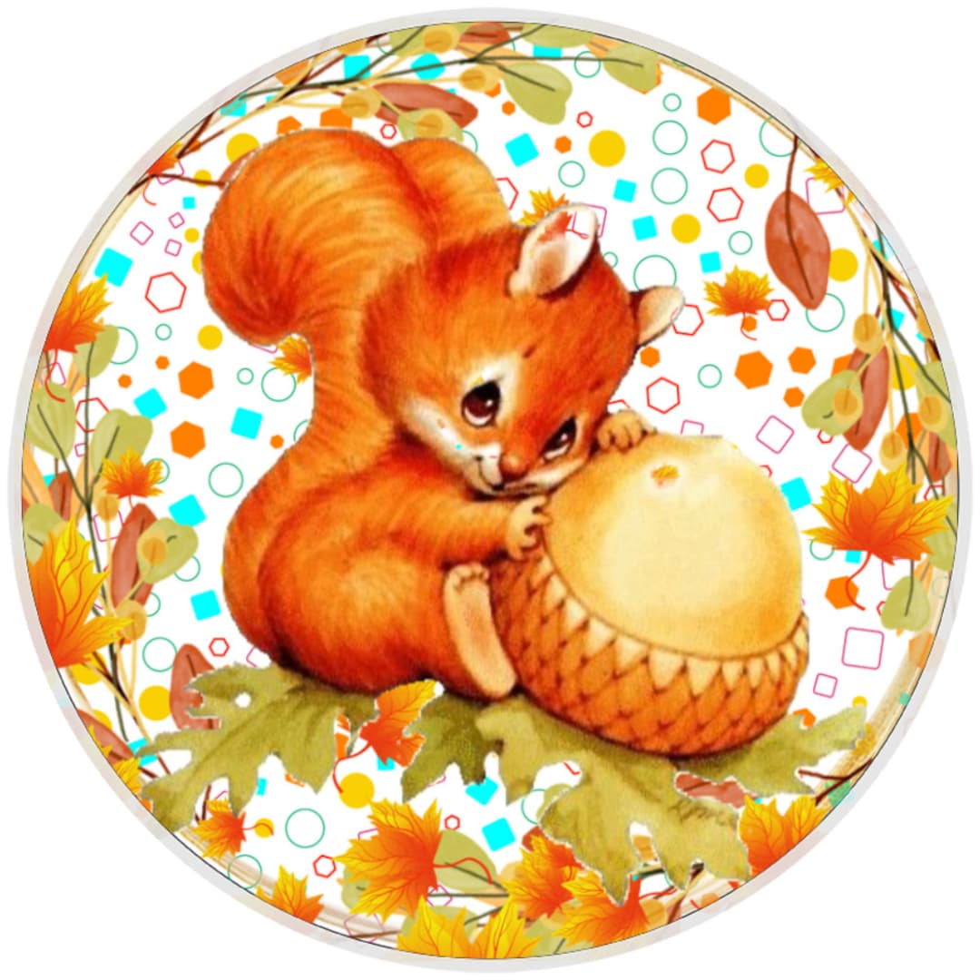 10” Acorn Squirrel Fall Sign, Wreath Sign, Metal Sign, Home Decor - Etsy