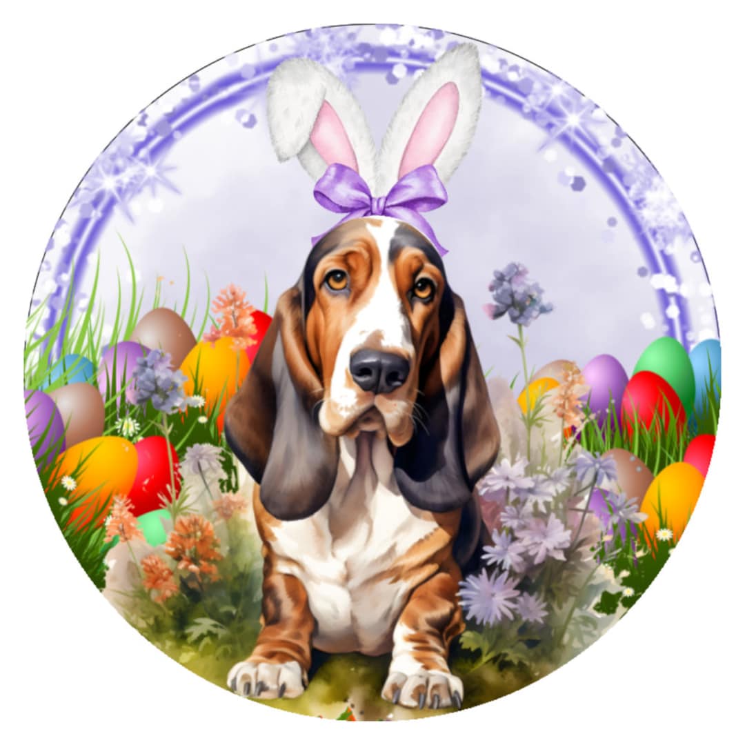 10” Basset Hound Easter Dog Sign, Wreath Sign, Home Decor, Gift - Etsy