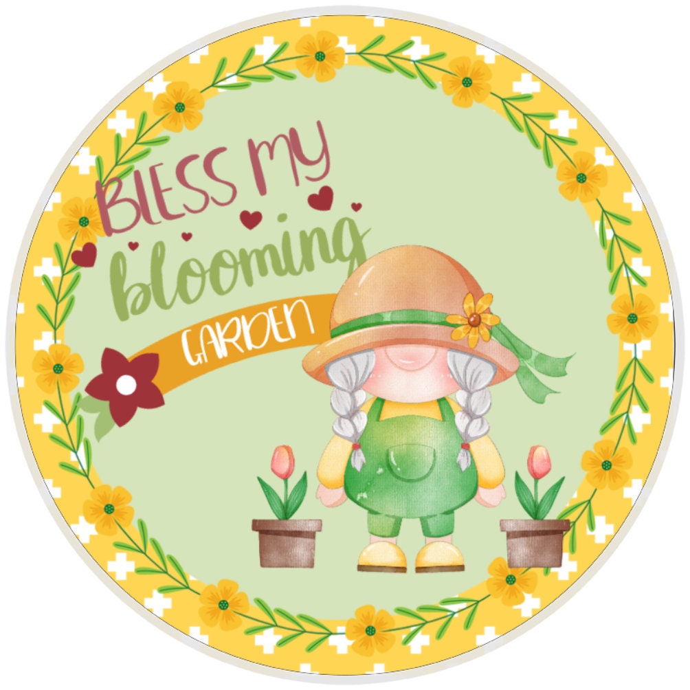 Blooming Garden Gnome Sign Wreath Sign Home Decor - Etsy