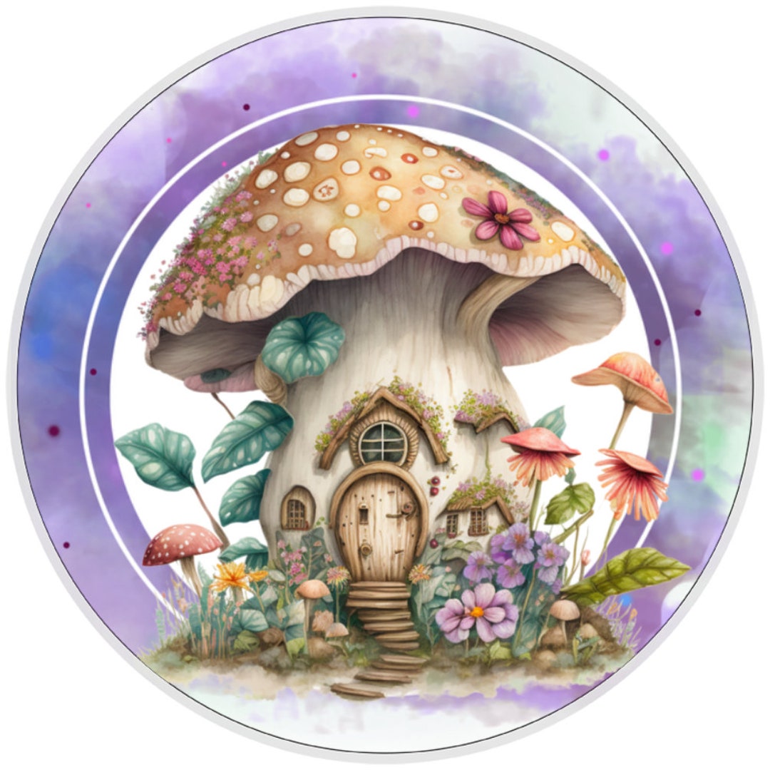 10” Lavender Mushroom Cottage Sign, Wreath Sign, Home Decor - Etsy