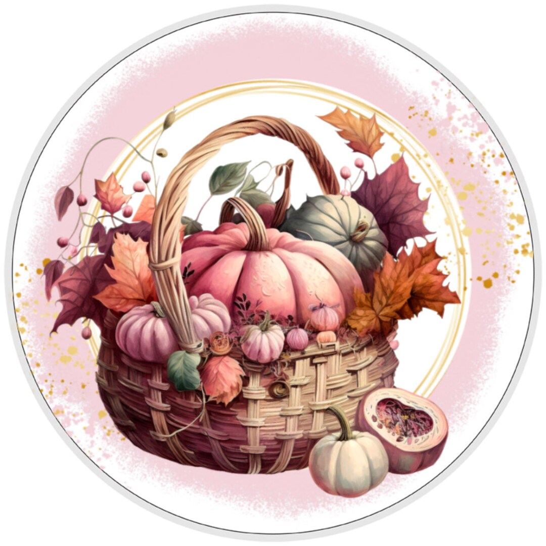 10” Pink Pumpkin Fall Sign, Wreath Sign, Home Decor - Etsy