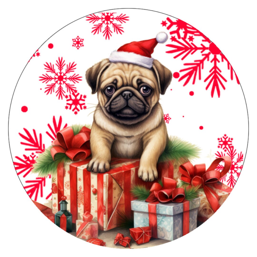 10 Pug Christmas Snowflake Sign, Metal Wreath Sign, Home Decor - Etsy