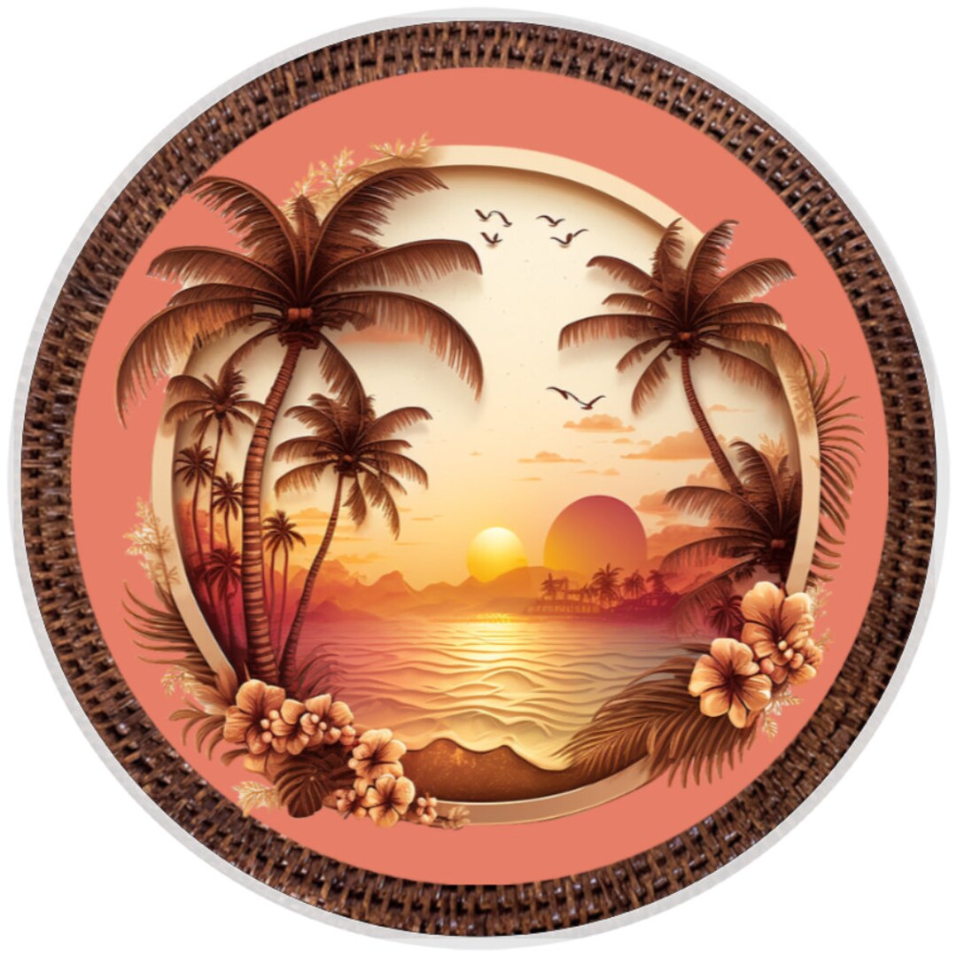 10” Tropical Island Sign, Metal Wreath Sign, Home Decor - Etsy
