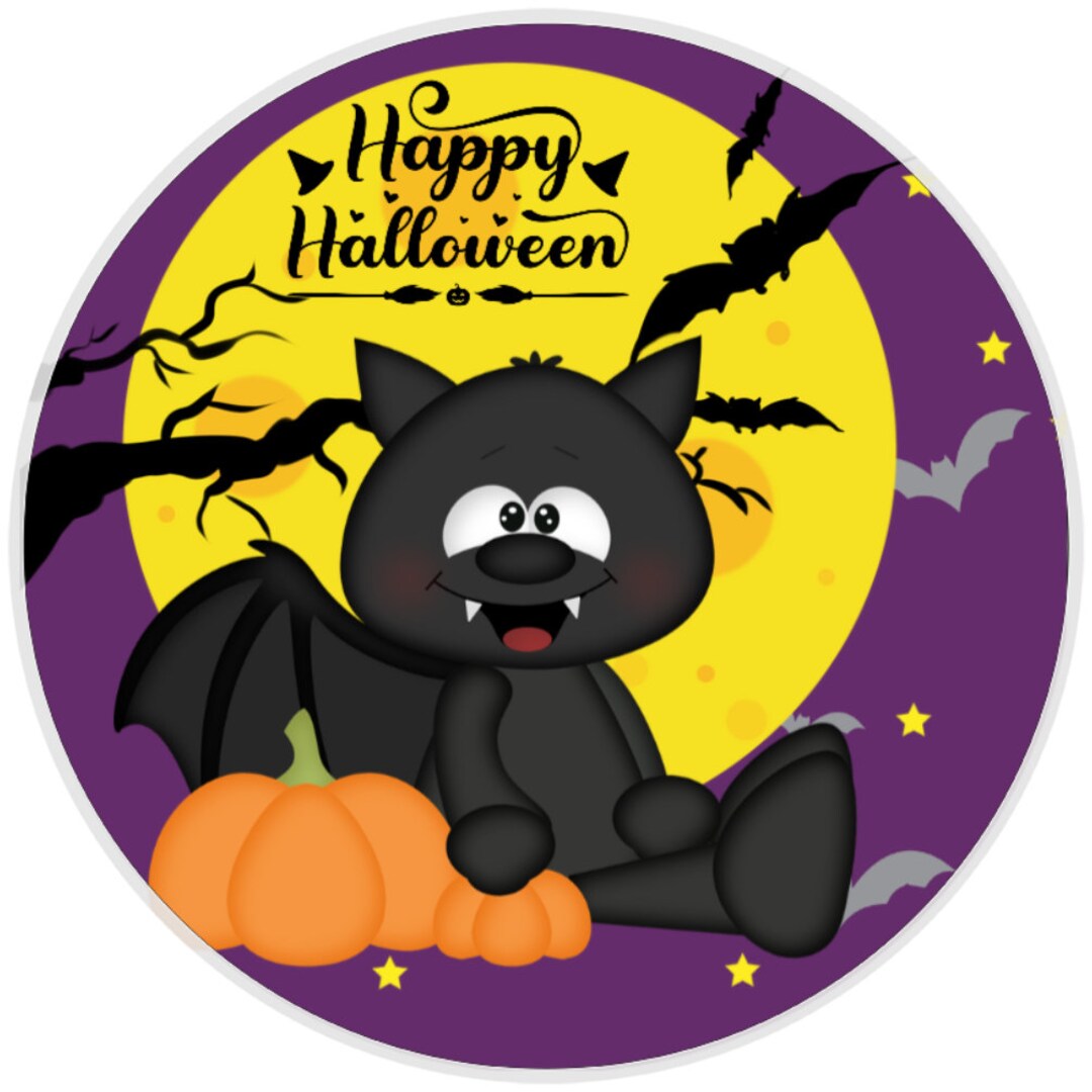 10” Happy Halloween Bat Sign, Wreath Sign, Home Decor - Etsy