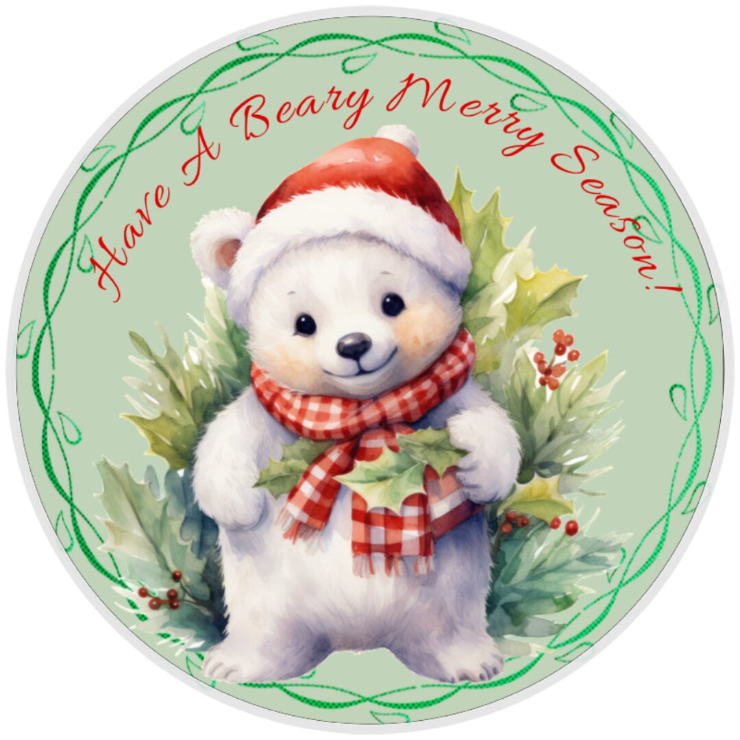 10” Beary Merry Season Bear Sign, Metal Wreath Sign, Home Decor - Etsy