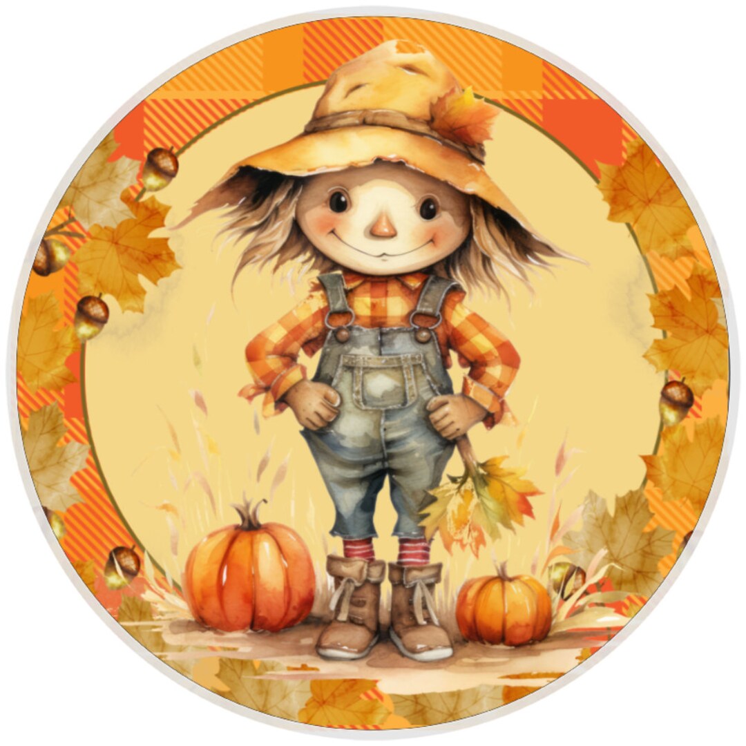 10” Plaid Scarecrow Sign, Wreath Sign, Home Decor - Etsy