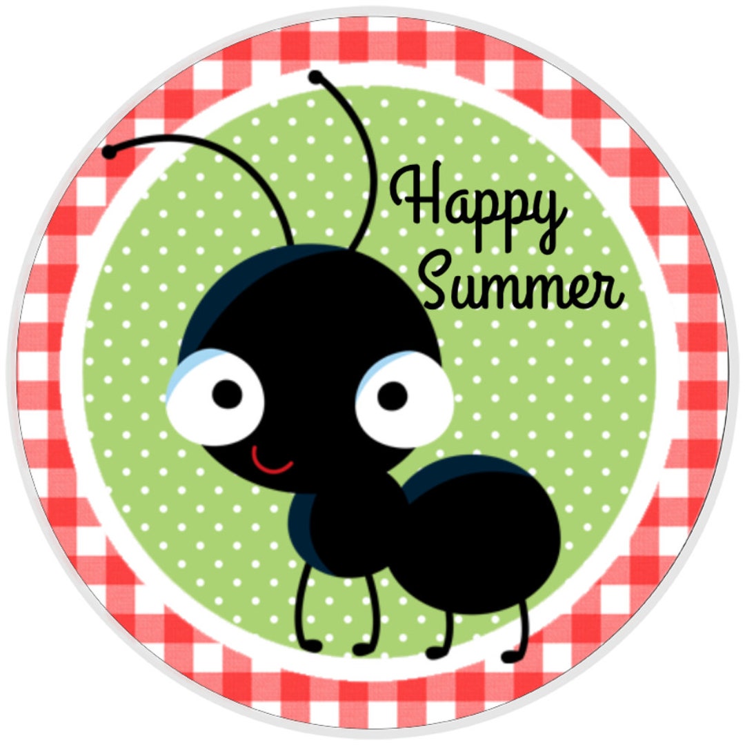 10” Happy Summer Picnic Ant Sign, Wreath Sign, Home Decor, Metal Sign ...