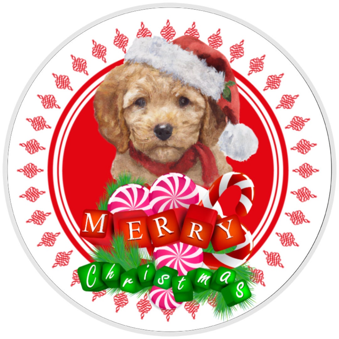 10” Christmas Golden Doodle Dog Sign, Metal Wreath Sign, Home Decor - Etsy