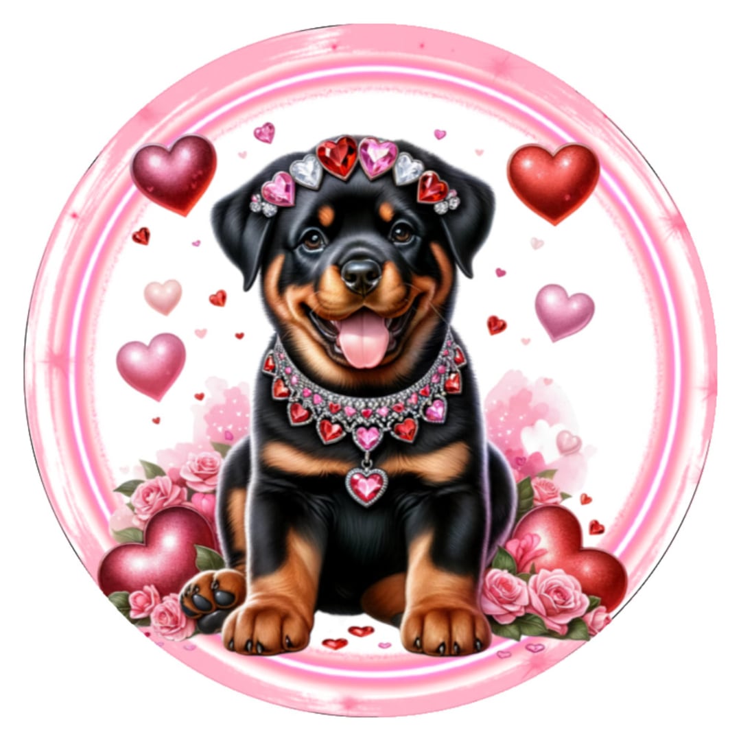 10” Rottweiler Dog Valentine Sign, Wreath Sign, Home Decor, Gift - Etsy
