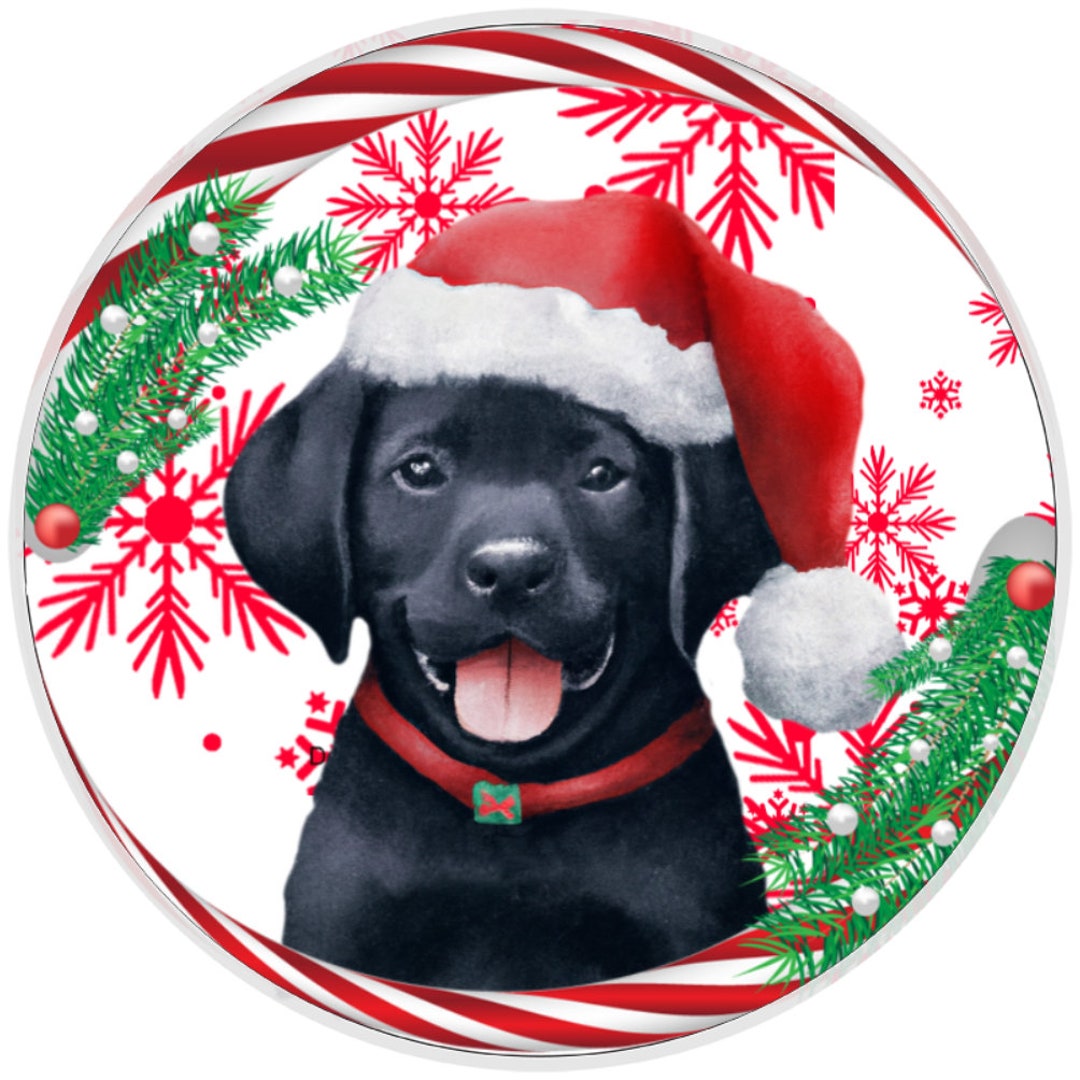 10” Christmas Black Lab Dog Sign, Metal Wreath Sign, Home Decor - Etsy