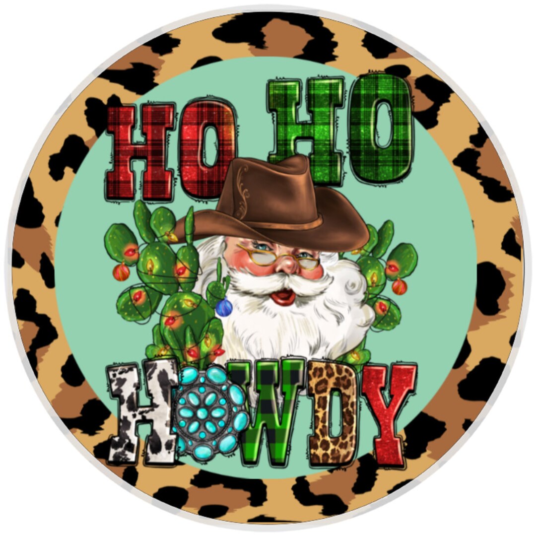 10” Howdy Western Leopard Christmas Sign, Wreath Sign, Home Decor - Etsy