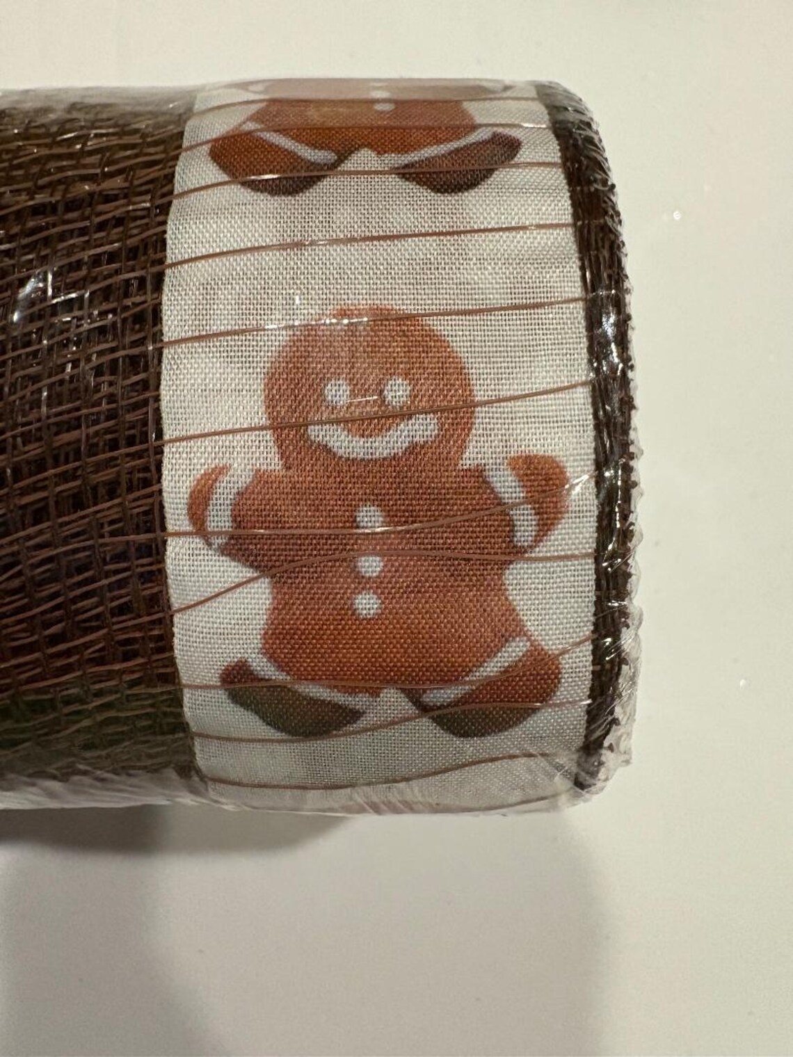 Gingerbread Trimmed Brown Deco Mesh -10 Inches X 10yards, Poly Deco ...