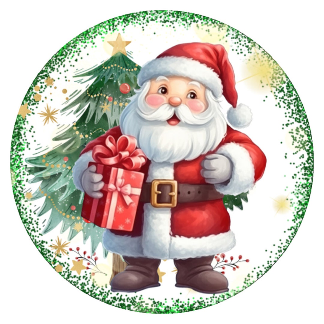 10 Santa Christmas Tree Sign, Wreath Sign, Home Decor - Etsy