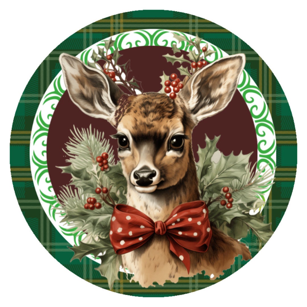 10” Reindeer Christmas Sign, Wreath Sign, Home Decor - Etsy