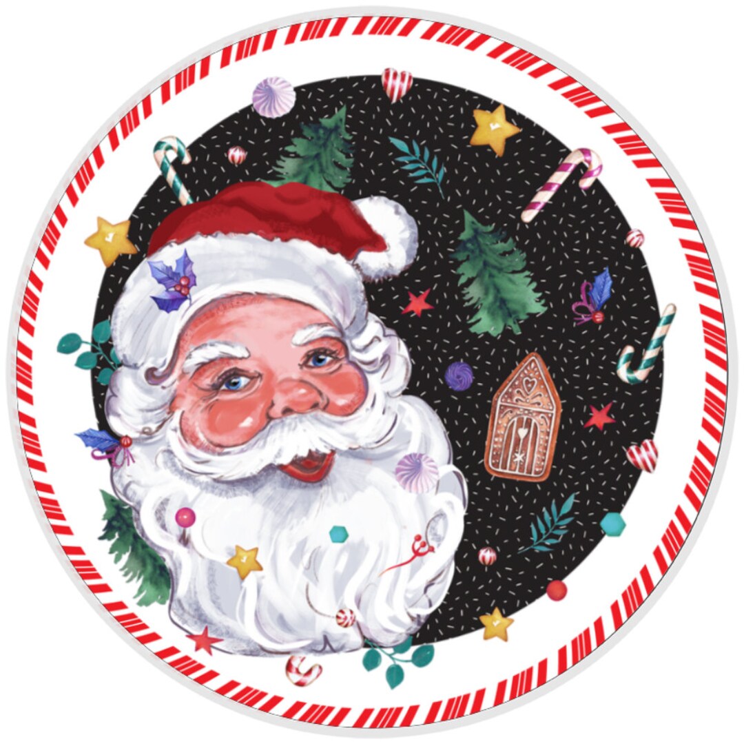 10” Santa Christmas Sign, Wreath Sign, Home Decor - Etsy