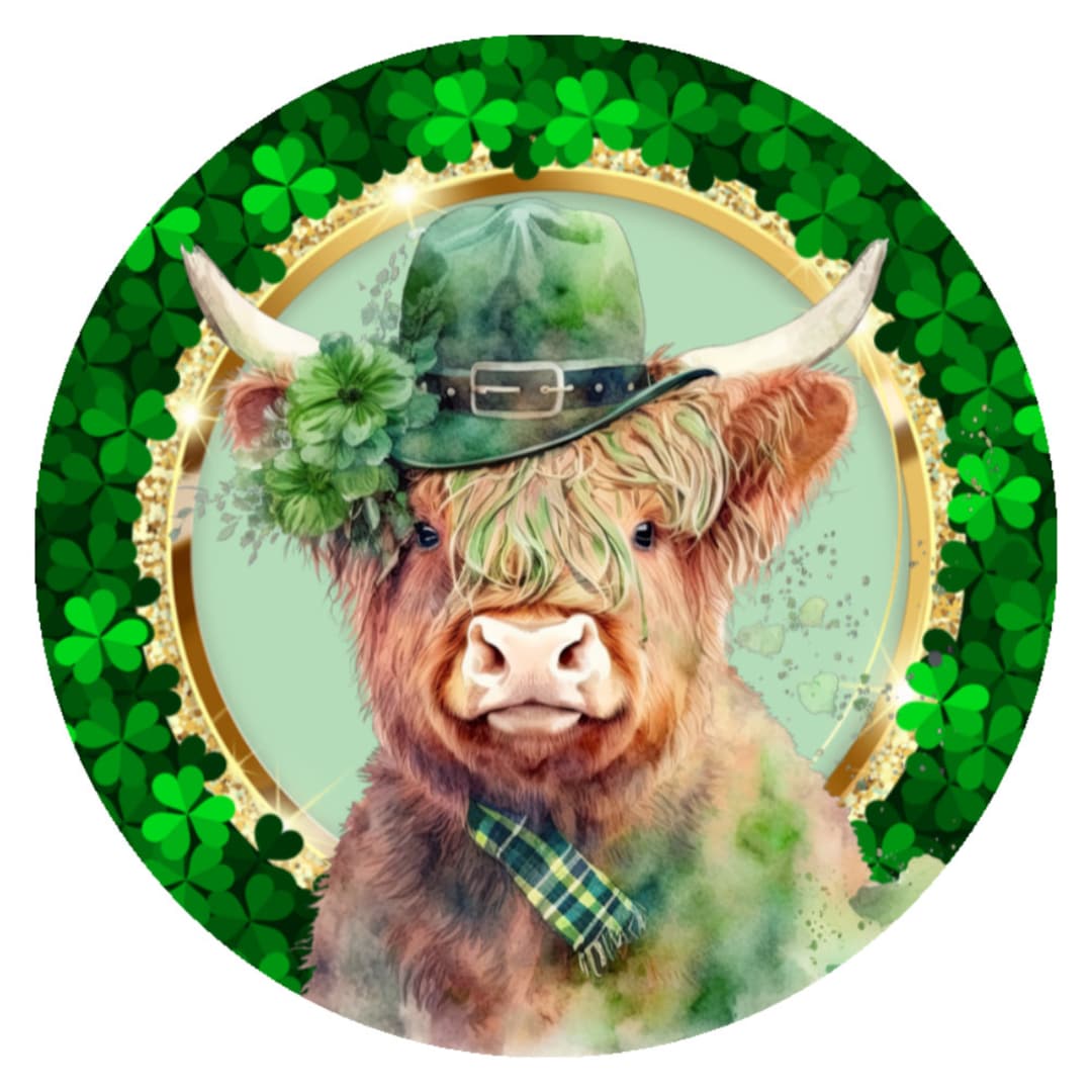 10 St. Patricks Highland Cow Wreath Sign, Wreath Sign, Home Decor ...