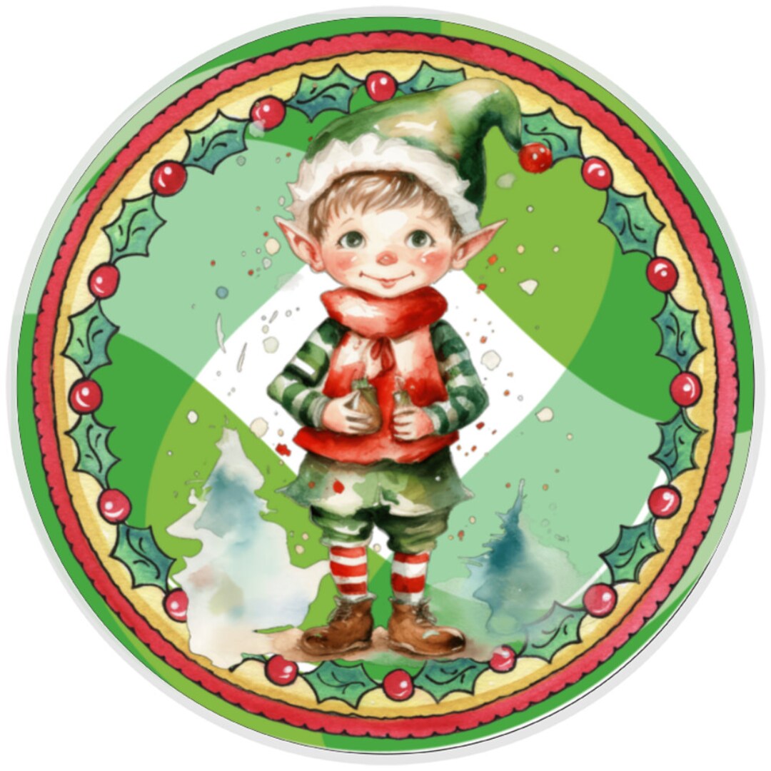10” Elf Holly Christmas Sign, Metal Wreath Sign, Home Decor - Etsy