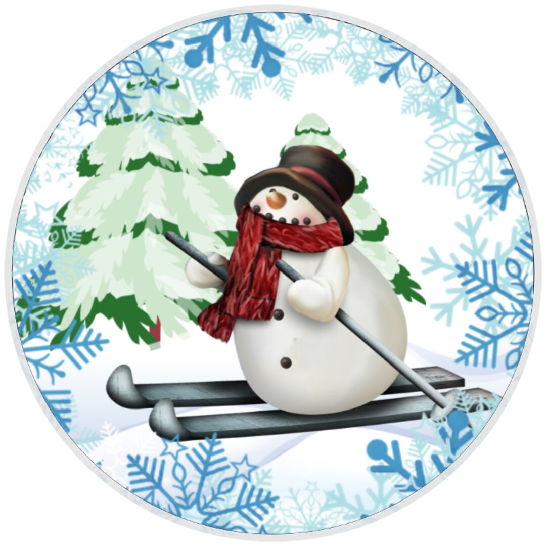 10” Skiing Snowman Sign, Wreath Metal Sign, Home Decor - Etsy