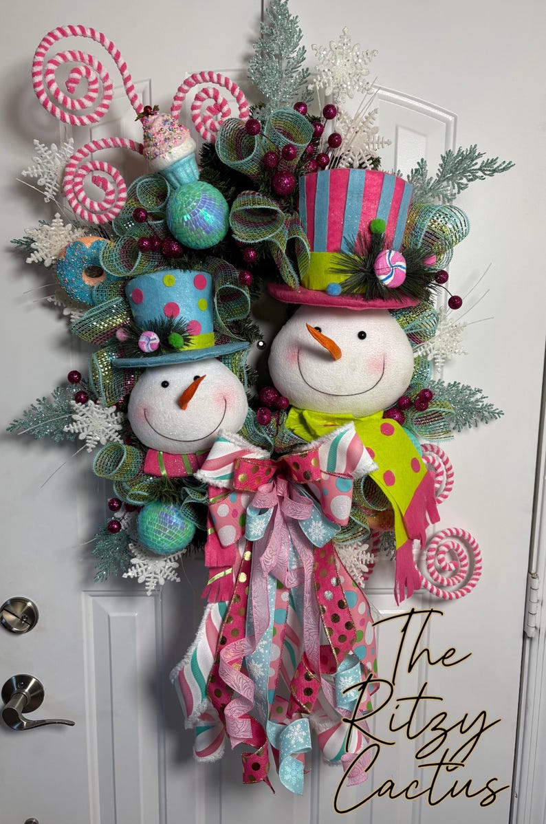 Sugarland Snowman Wonderland Wreath, Oversized Holiday Decor, Winter ...