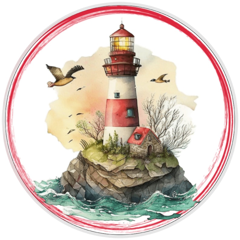 10 Striped Lighthouse Sign Wreath Sign Home Decor - Etsy