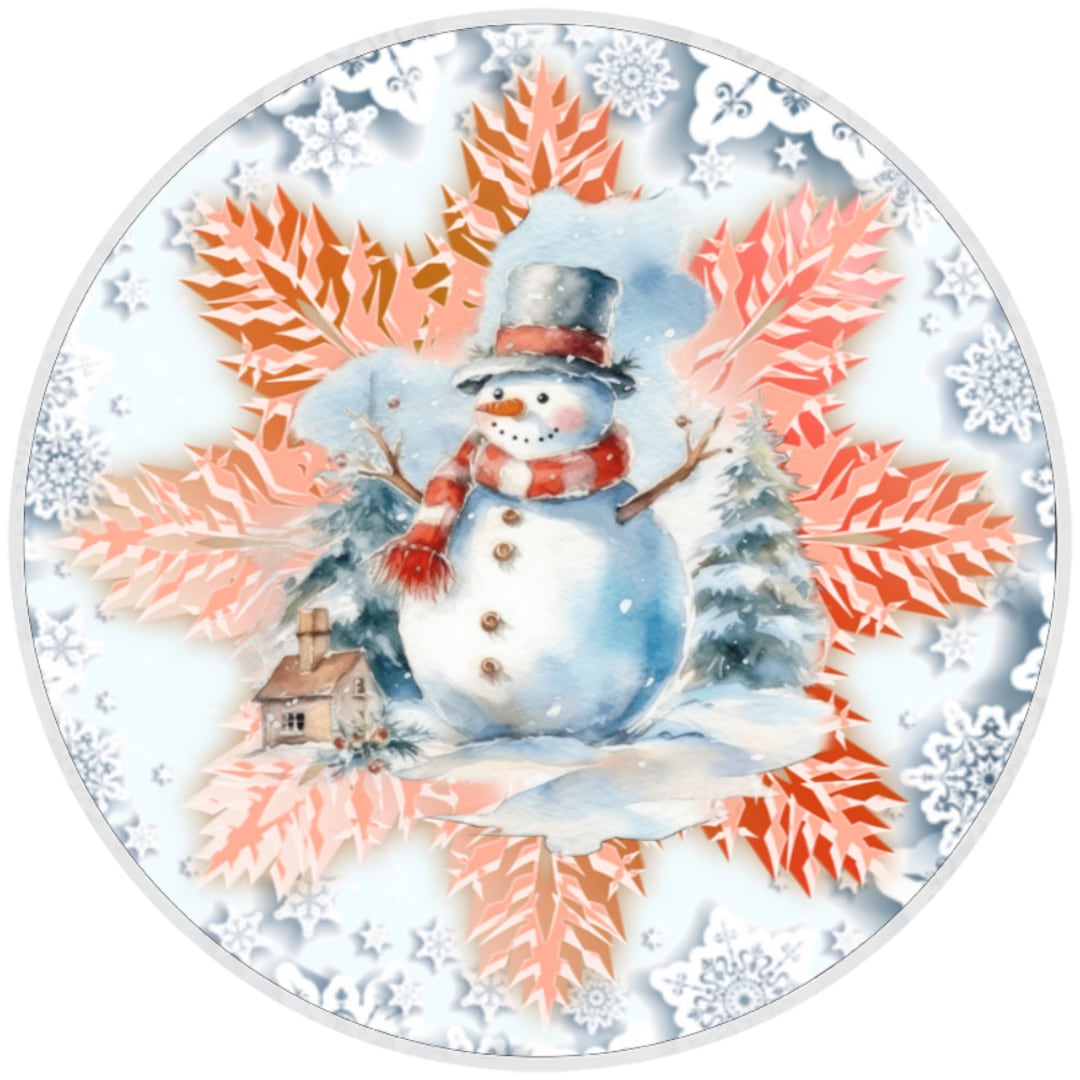 10 Snowflake Snowman Winter Sign, Metal Wreath Sign, Home Decor - Etsy