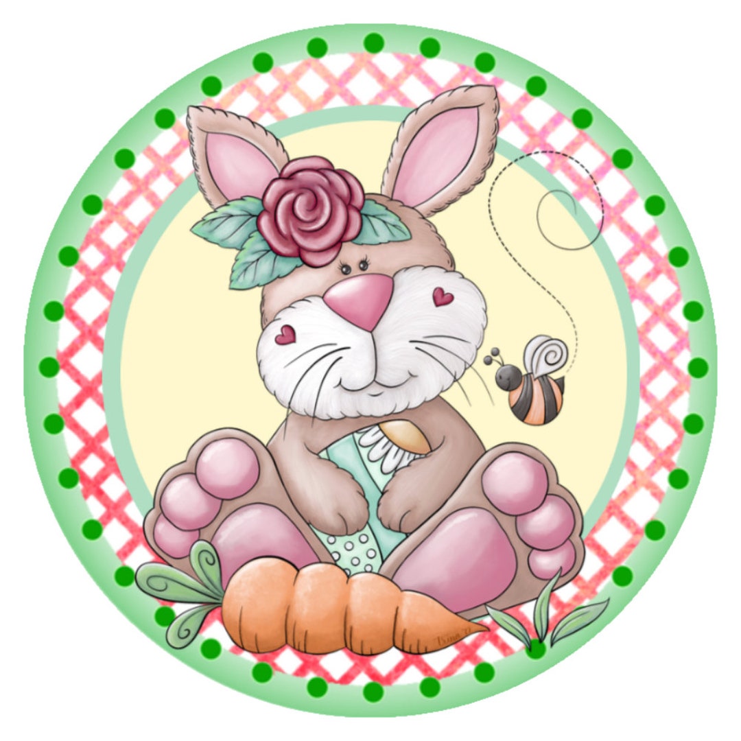 10” Easter Bunny Buzz Sign, Wreath Sign, Home Decor - Etsy