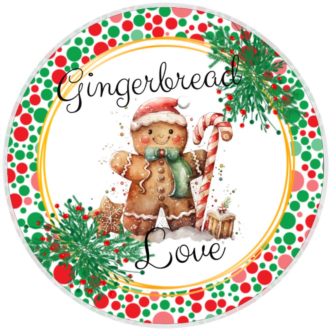 10” Gingerbread Love Christmas Sign, Wreath Sign, Home Decor - Etsy