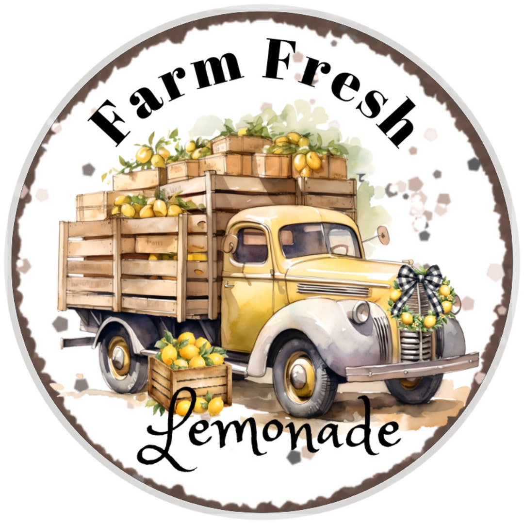 10” Farm Fresh Lemonade Sign, Wreath Sign, Home Decor, the Ritzy Cactus ...