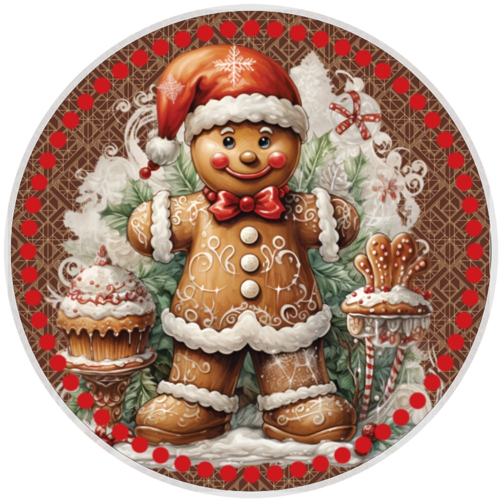 10 Gingerbread Cookie Christmas Sign Wreath Sign Home Decor - Etsy