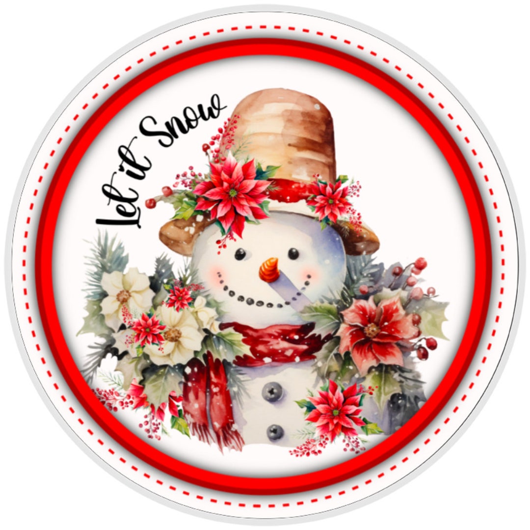 10” Let It Snow Snowman Sign, Wreath Sign, Home Decor - Etsy