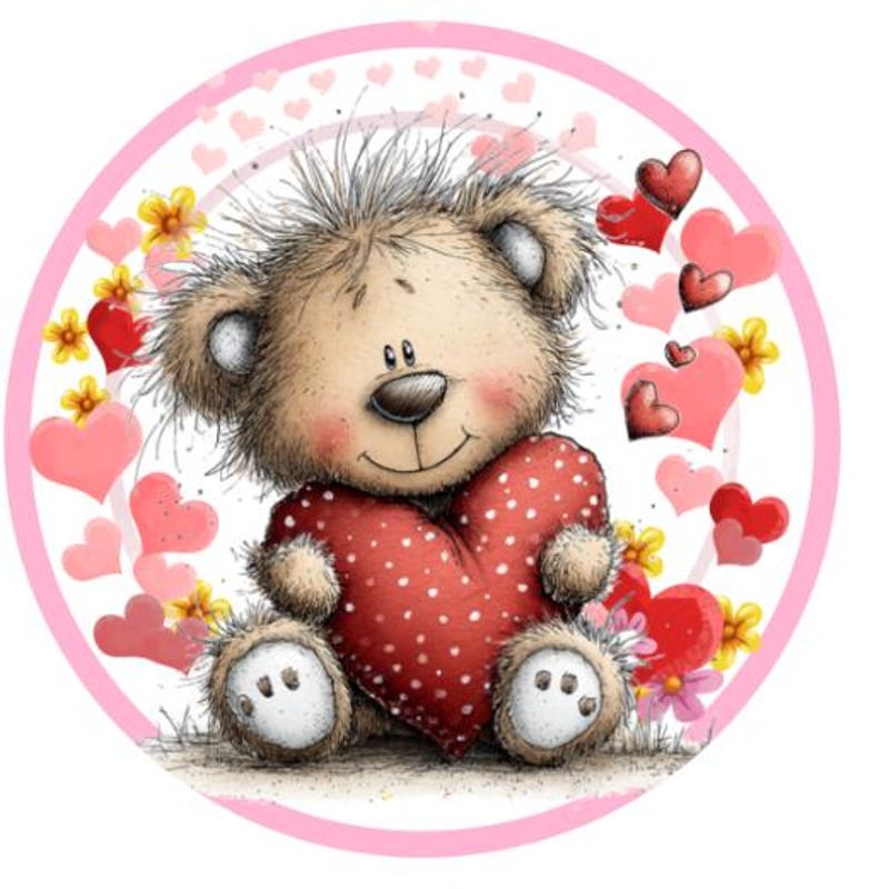 Bear Valentine Day Wreath - Etsy