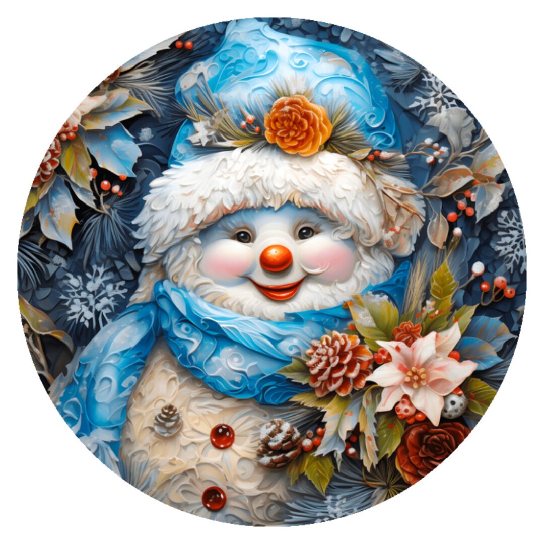 10” Fuzzy Snowman Sign, Wreath Sign, Home Decor - Etsy