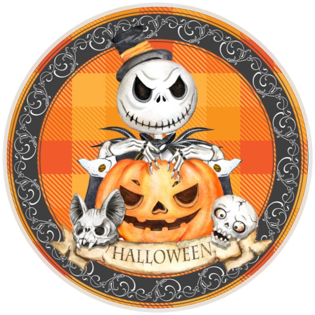 10” Halloween Nightmare Jack Sign, Halloween Wreath Sign, Home Decor - Etsy