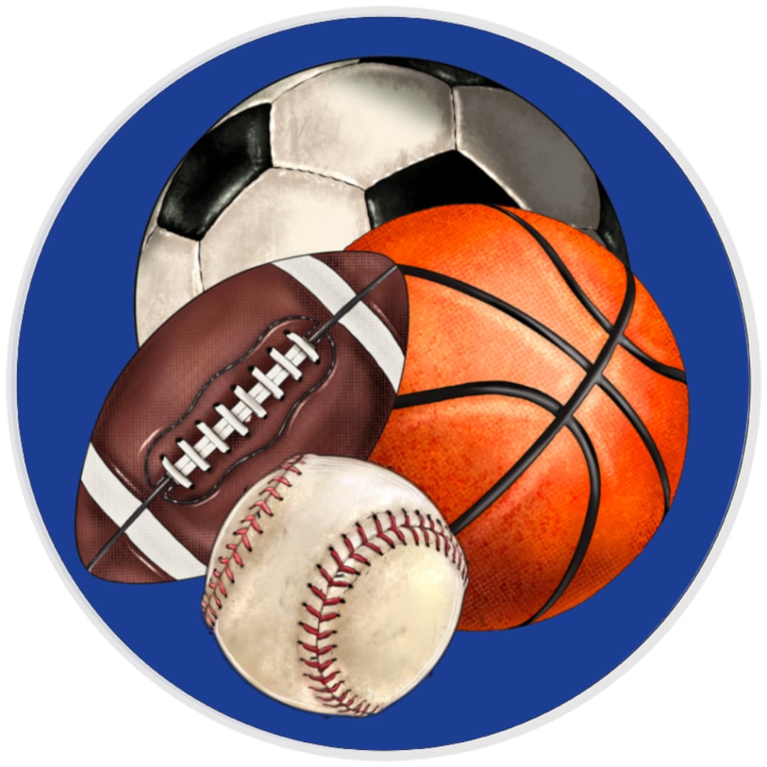 10” Sports Blue Sign, Metal Wreath Sign, Home Decor - Etsy