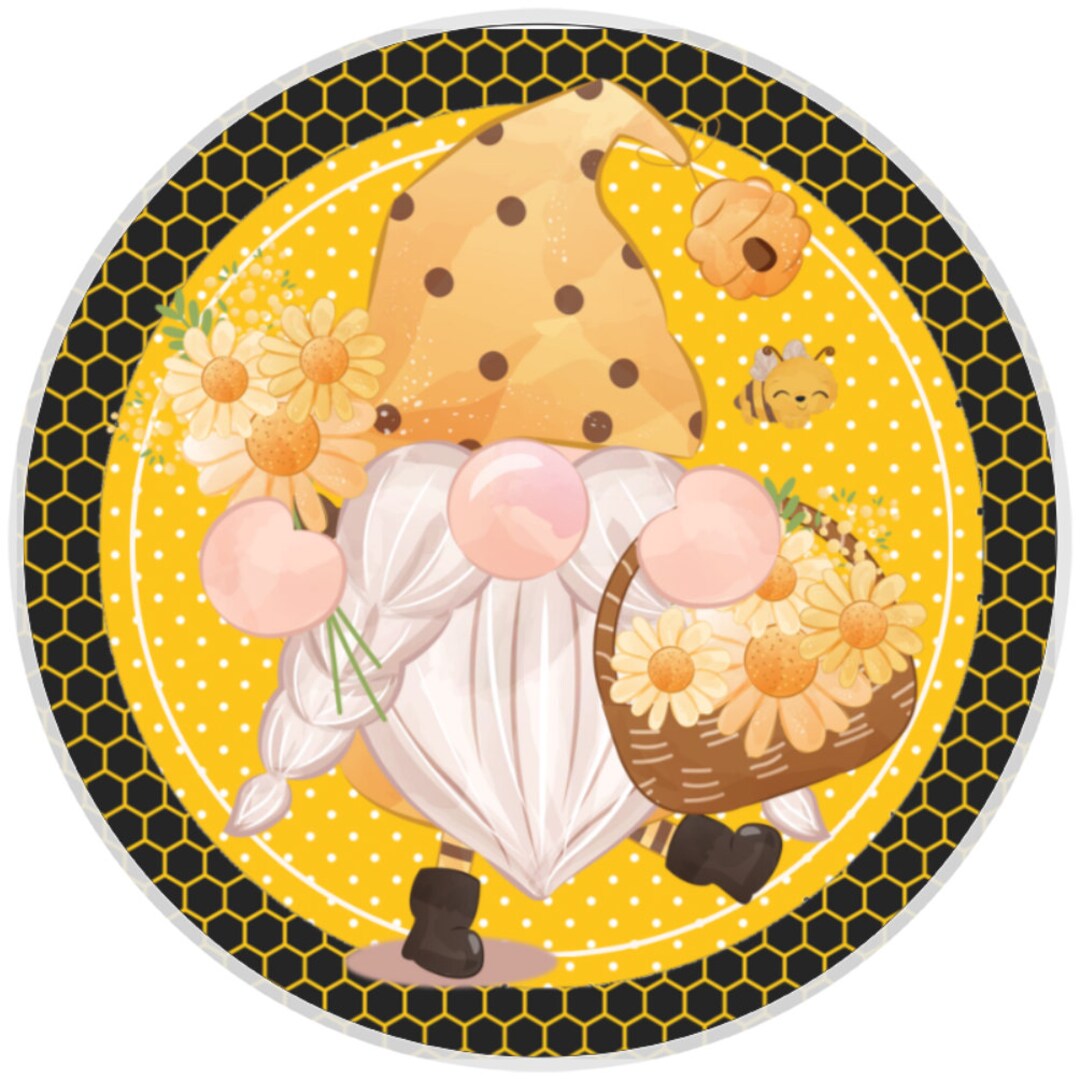 10” Honey Comb Gnome Bee Sign, Wreath Sign, Home Decor - Etsy