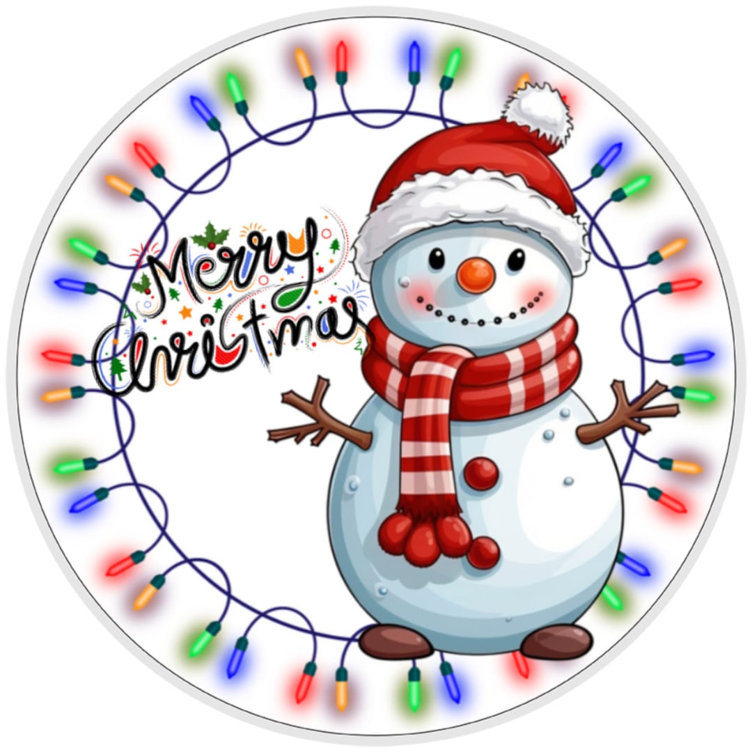 10” Snowman Merry Christmas Sign, Wreath Sign, Home Decor - Etsy