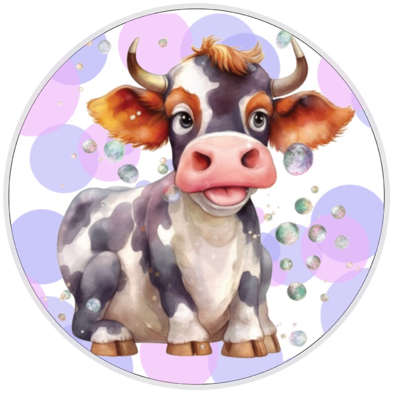 10” Purple Bubble Cow Sign, Wreath Sign, Home Decor, Metal Sign, the ...