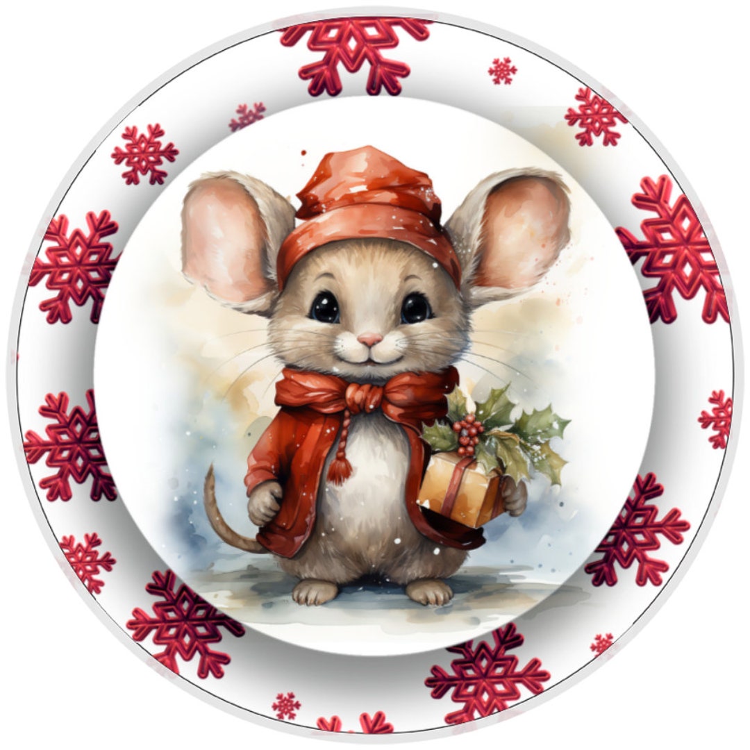 10” Snowflake Mouse Sign, Wreath Sign, Home Decor - Etsy