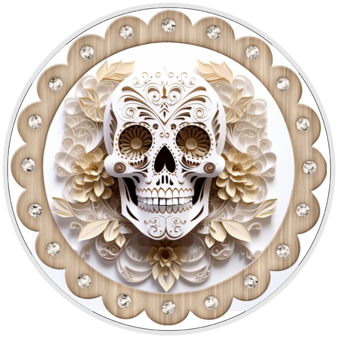 10” Skeleton Quilled Look Sign, Metal Wreath Sign, Home Decor - Etsy