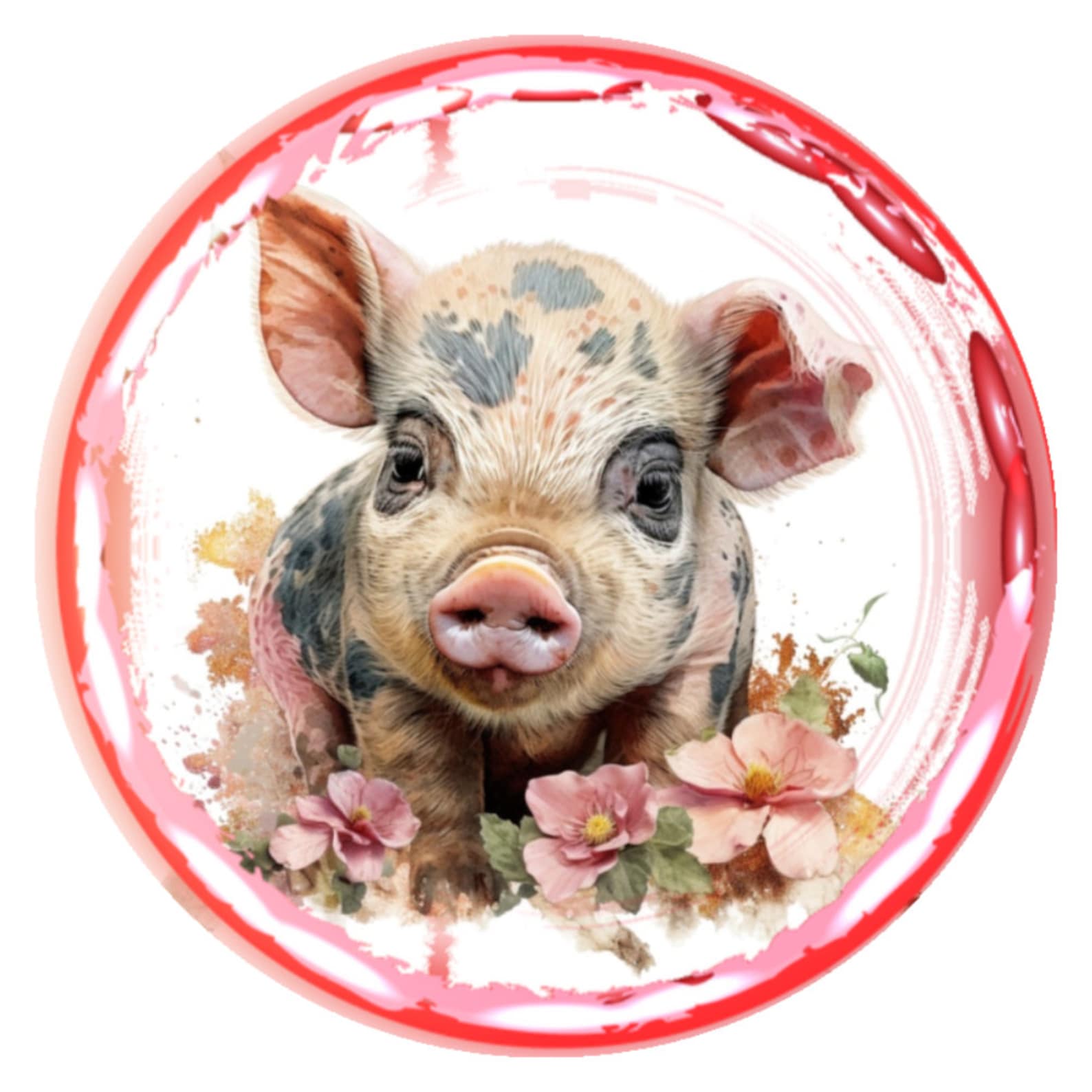 10” Spotted Pink Pig Sign, Metal Wreath Sign, Home Decor - Etsy