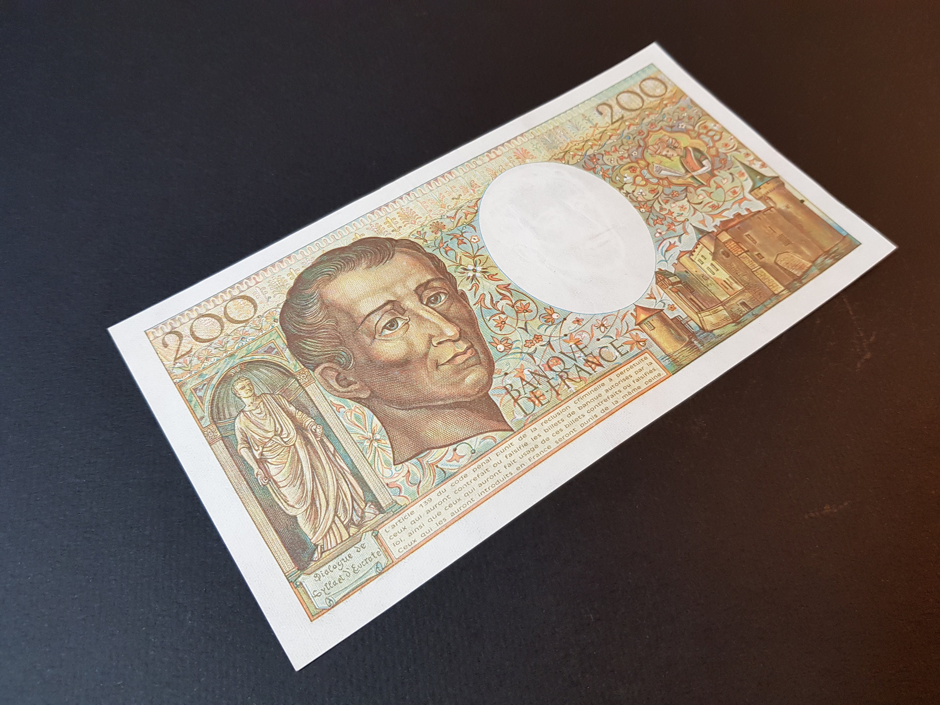 1986 France Véritable Billet De 200 Francs Montesquieu Banque De France ...