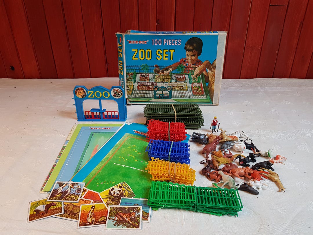 Vintage Blue-box Zoo Set, 25 Animals, 1970s Toy - Etsy