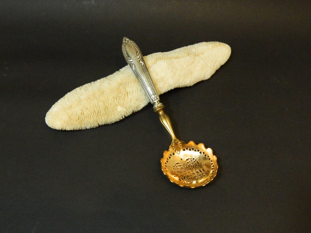 Petite,cuillere,louche,pochon,ajourée,a Saupoudrer Le Sucre,argent ...